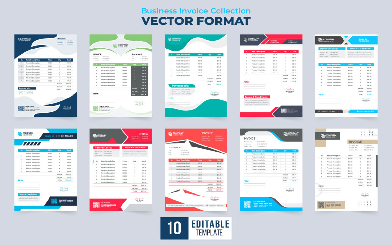 Payment receipt invoice template set - TemplateMonster