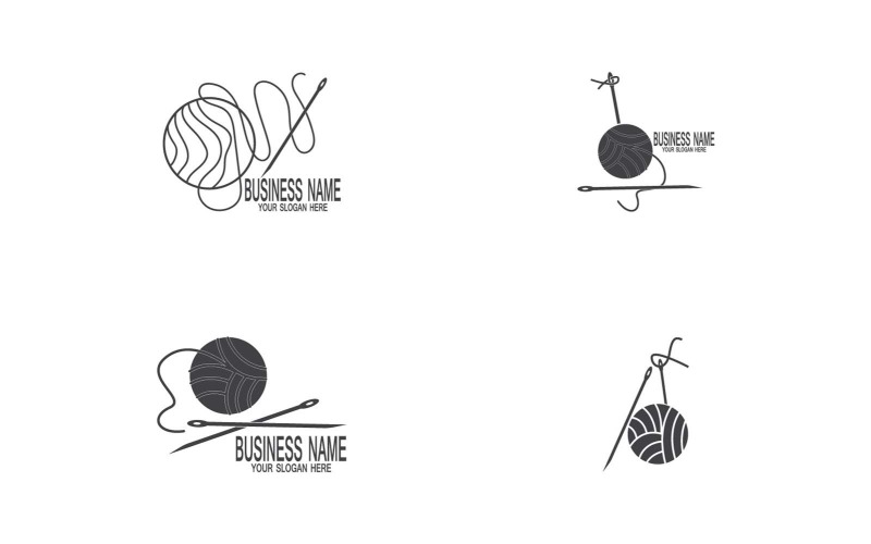 Black Needle Silhouette Creative Logo Vector 19