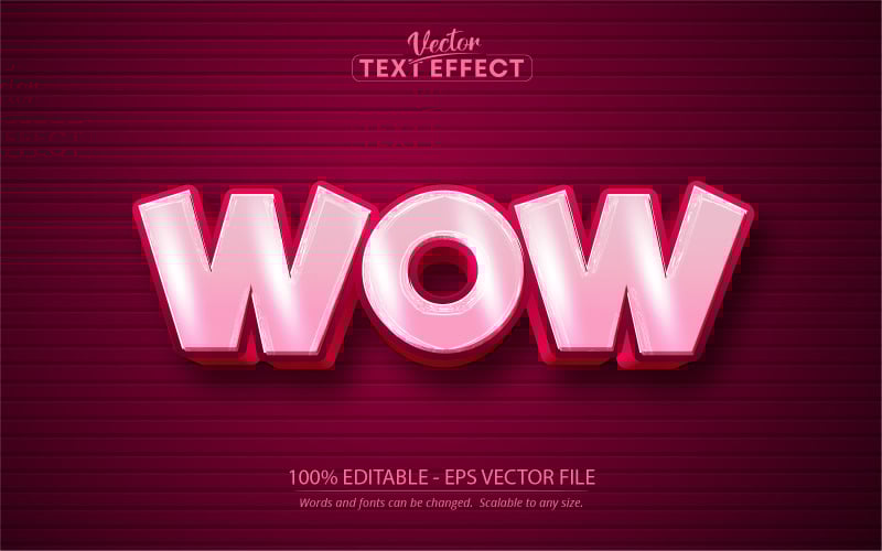 Wow - Editable Text Effect, Esport And Cartoon Text Style, Graphics ...