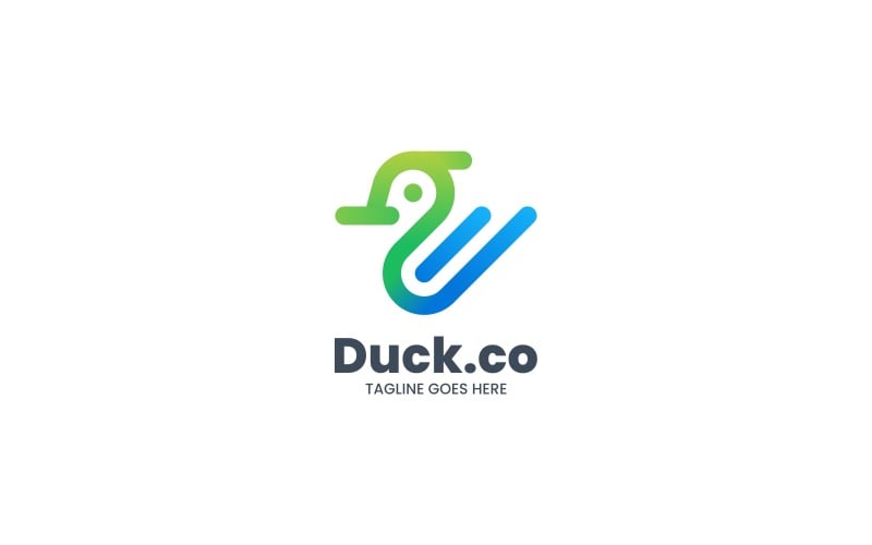 Duck Line Art Gradient Logo Style #279115 - TemplateMonster