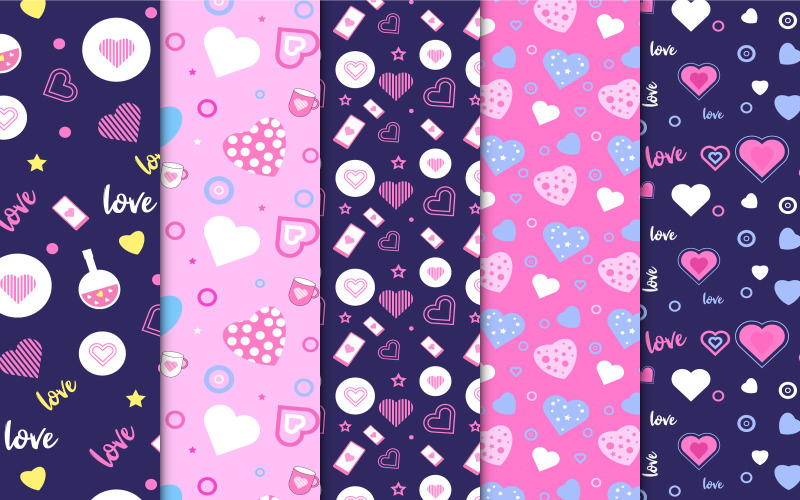 Seamless Heart Shape Pattern Vector 279155 Templatemonster