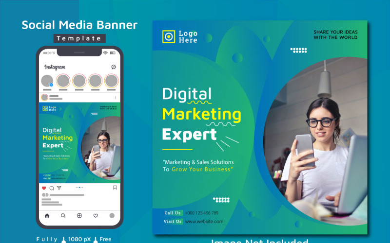 Digital Marketing Agency Social Media Post Template.