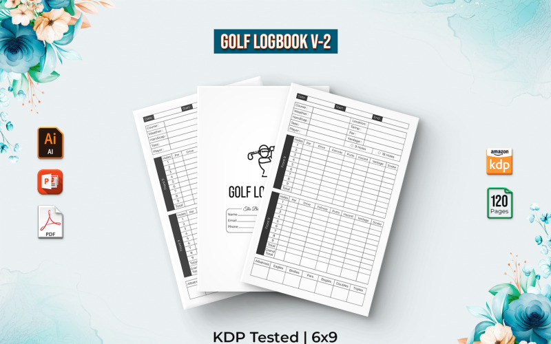Editable Golf Logbook | KDP Interior V-2 - TemplateMonster