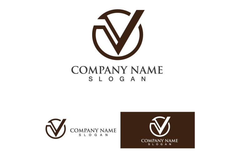 V Logo And SYmbol Vector Template Design V12