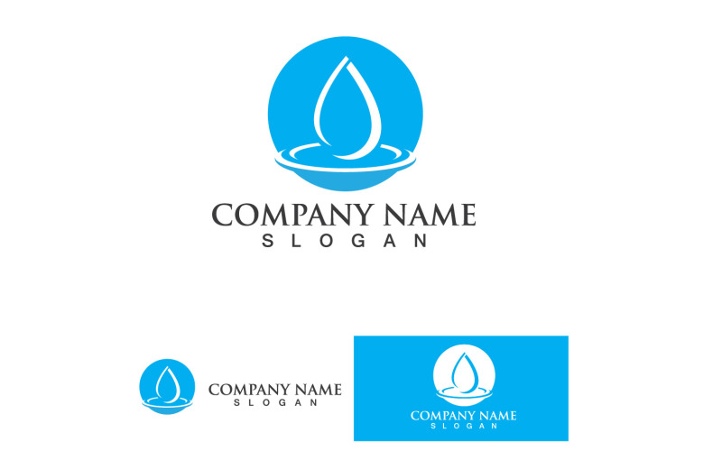 Water Drop Nature Logo Vector Design Template V2