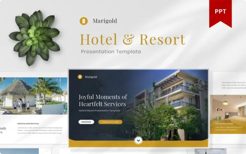 Marigold – Modello PowerPoint Hotel & Resort