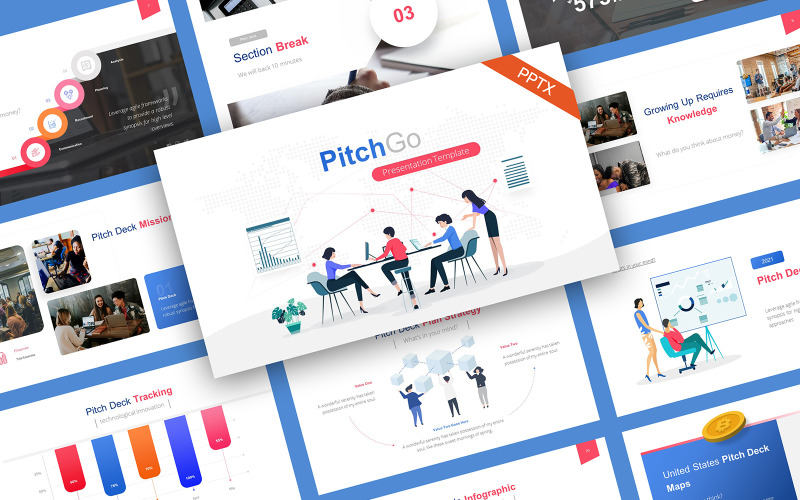 Modello PowerPoint PitchGo Pitch Deck - TemplateMonster