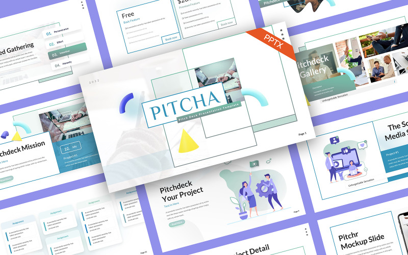 PitchA Pitch Deck PowerPoint-Vorlage - TemplateMonster