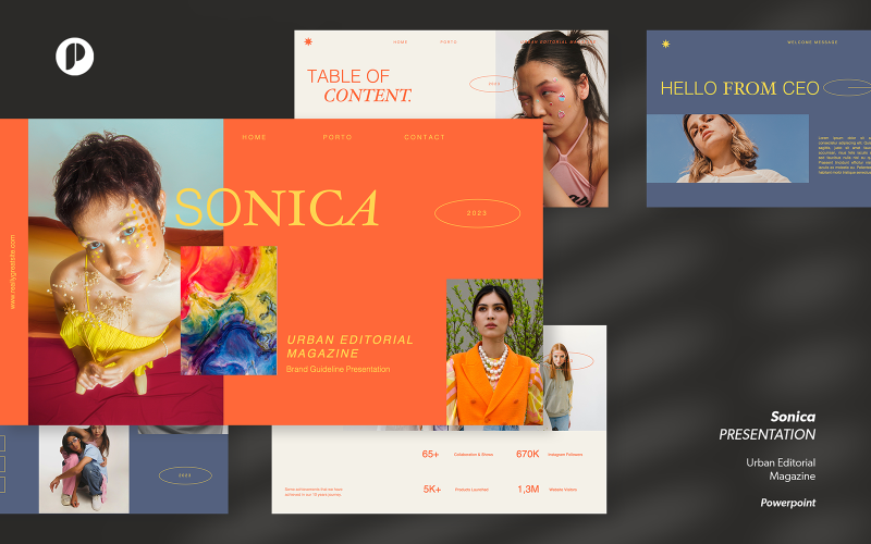 Sonica – Bold Urban Editorial Magazine Brand Guidelines Presentation