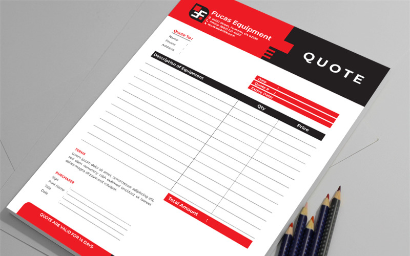 Diseño de plantilla de cotización 5 colores - TemplateMonster