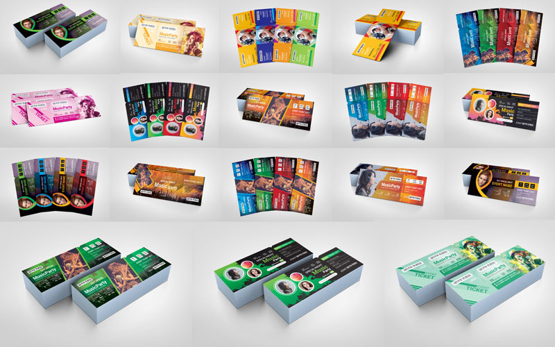 Color Event Ticket Bundle 8 Template - TemplateMonster