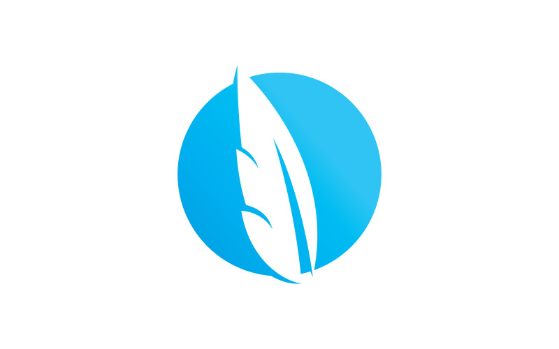 Modèle de logo plume. Illustration vectorielle. V5