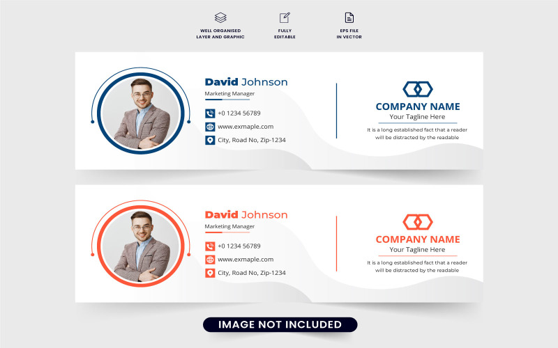 Digital email signature template vector - TemplateMonster