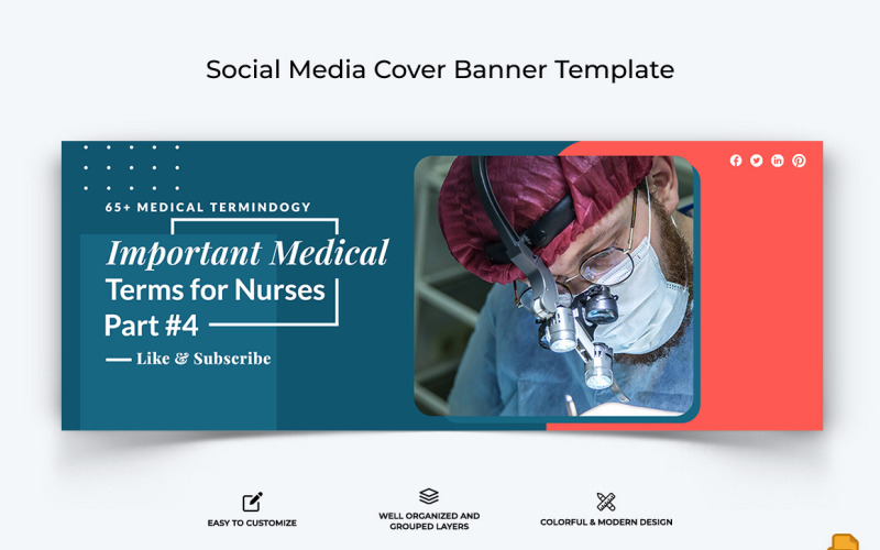 Medical and Hospital Facebook Cover Banner Design-005