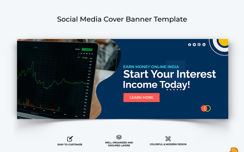 Online Money Earnings Facebook Cover Banner Design-008