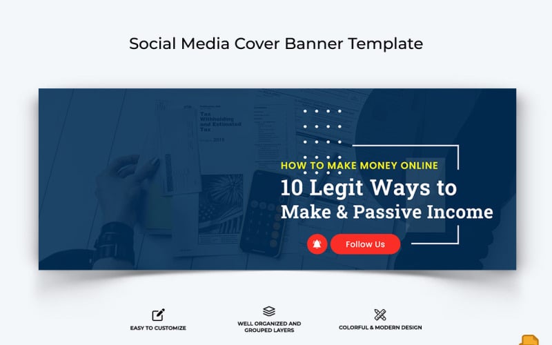 Online Money Earnings Facebook Cover Banner Design-018