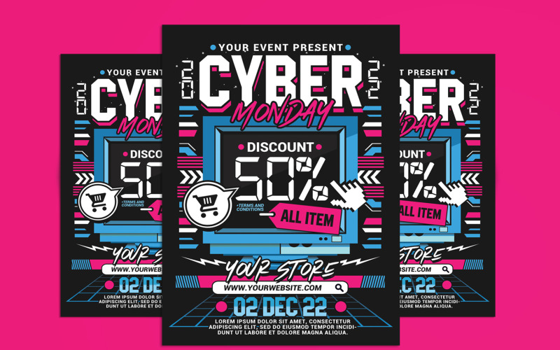 Cyber Monday Event Flyer Template #281567 - TemplateMonster