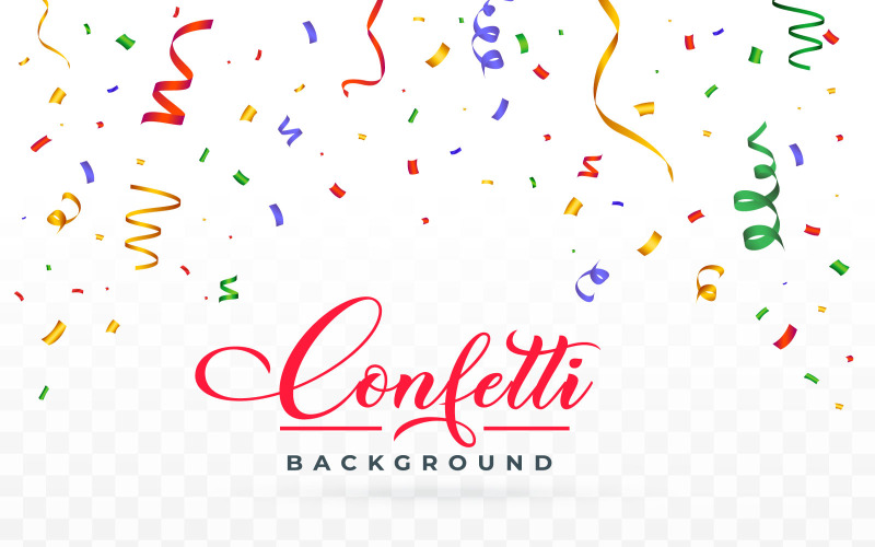 Vector de confeti con cintas de colores - TemplateMonster