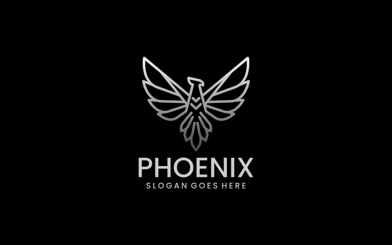 Phoenix Line Art Logo Style 1 #281877 - TemplateMonster