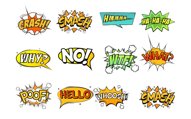 Comic Blast Collection, Speech Bubbles - TemplateMonster