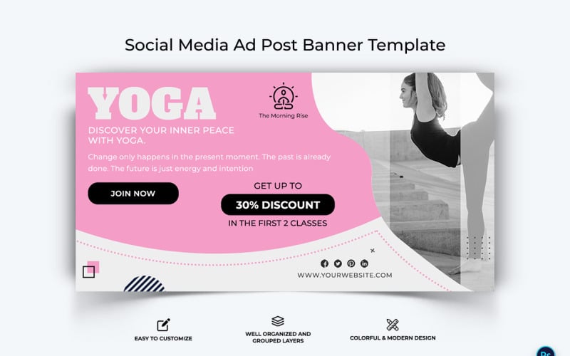 Yoga and Meditation Facebook Ad Banner Design Template-24