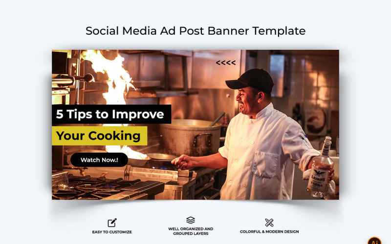 Chef Cooking Facebook Ad Banner Design-03 - TemplateMonster