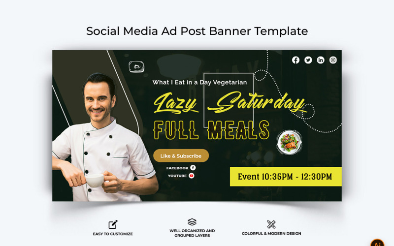Chef Cooking Facebook Ad Banner Design-06 - TemplateMonster