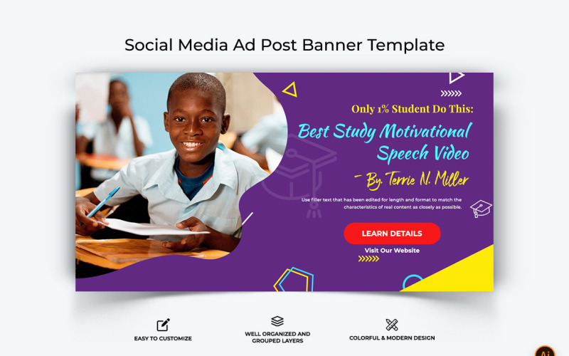Education Facebook Ad Banner Design-14 - TemplateMonster
