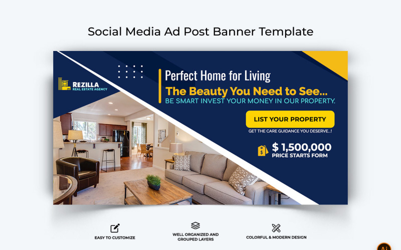 Real Estate Facebook Ad Banner Design-16 - TemplateMonster