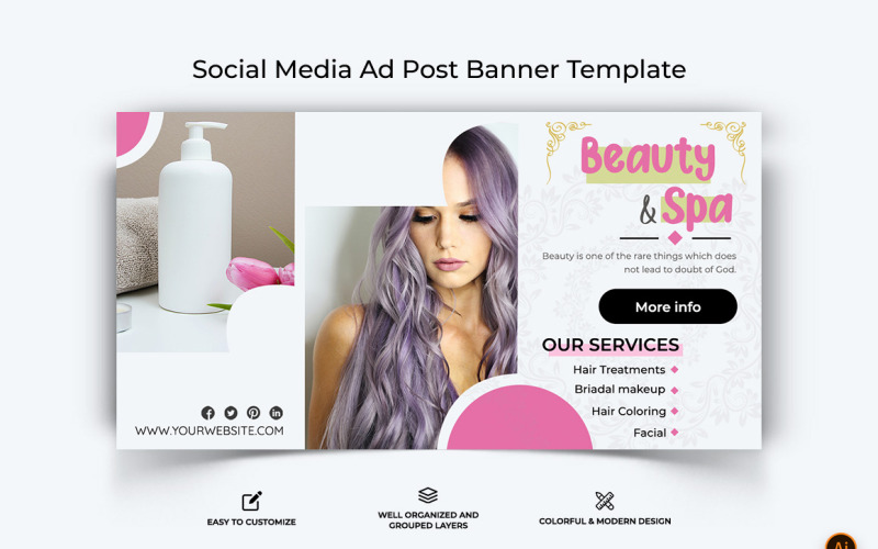 Spa Salon Facebook Ad Banner Design-26 - TemplateMonster