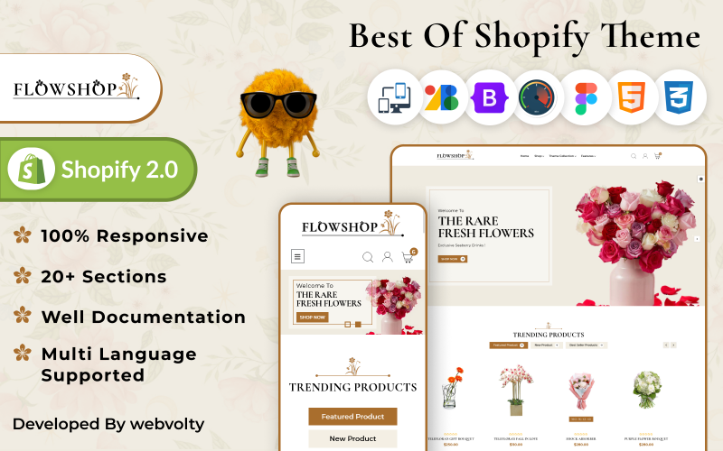 Flowshop - Mega Flower Shopify 2.0 Mega-Design