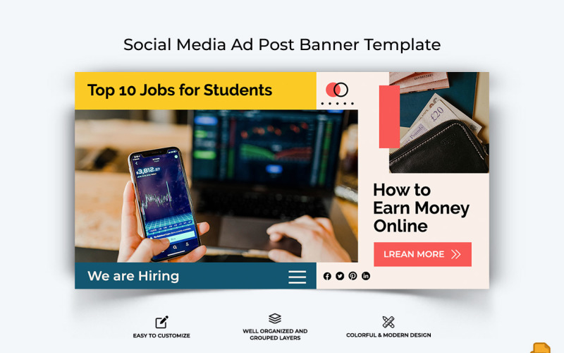 Online Money Earnings Facebook Ad Banner Design-001