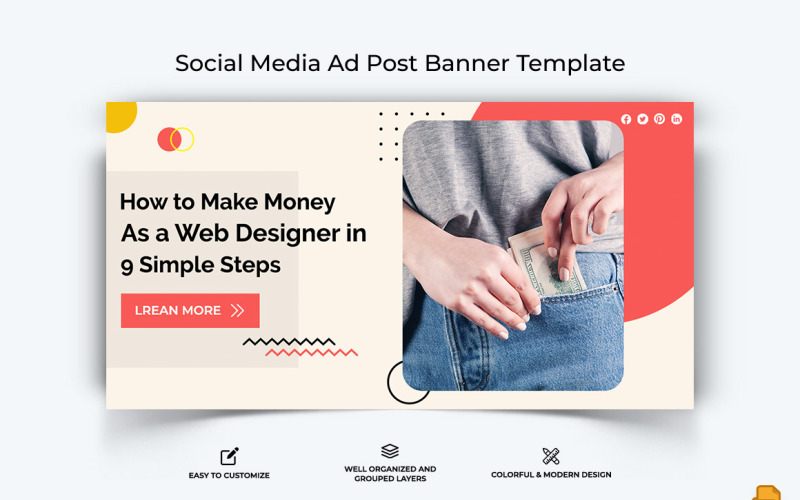 Online Money Earnings Facebook Ad Banner Design-005