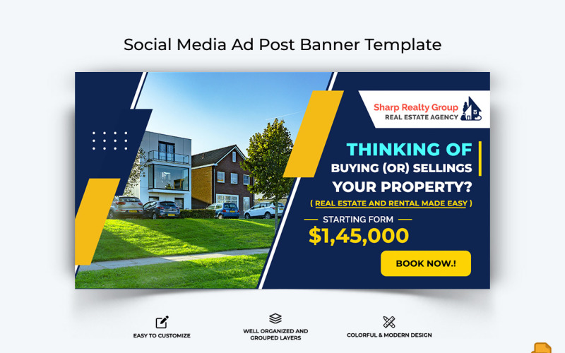 Real Estate Facebook Ad Banner Design-004 - TemplateMonster