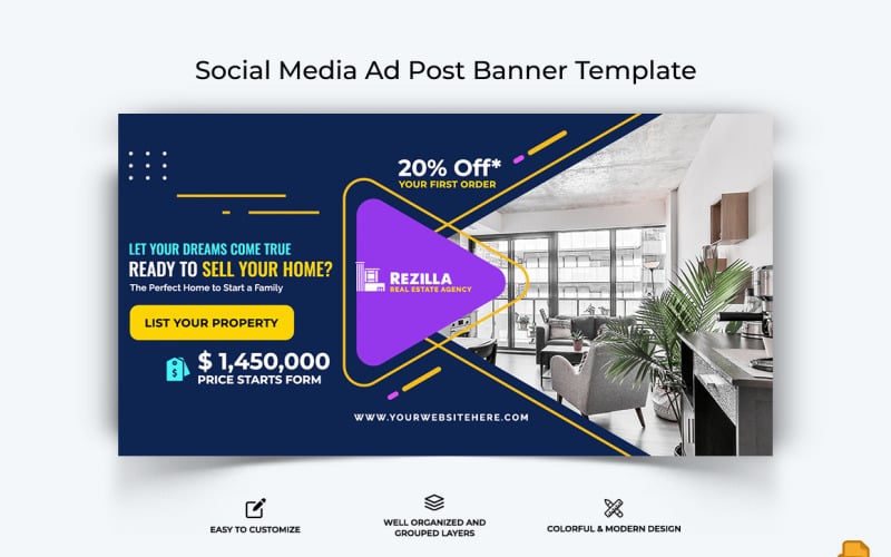 Restaurant and Food Facebook Cover Banner Design Template-02