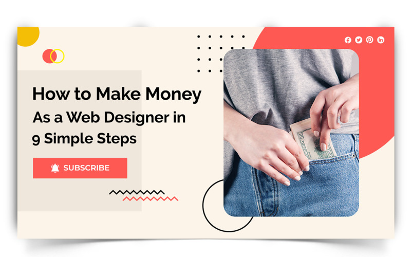 Online Money Earnings YouTube Thumbnail Design Template-05
