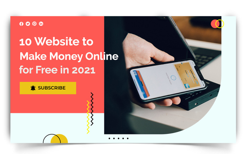 Online Money Earnings YouTube Thumbnail Design Template-07
