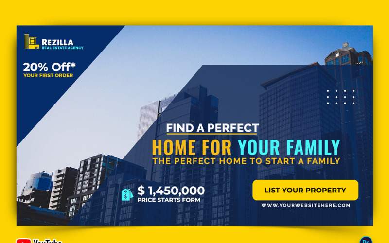 Real Estate YouTube Thumbnail Design Template-12