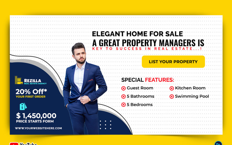 Real Estate YouTube Thumbnail Design Template-14