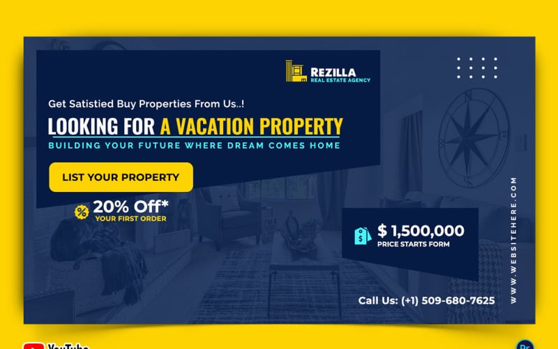 Real Estate YouTube Thumbnail Design Template-17