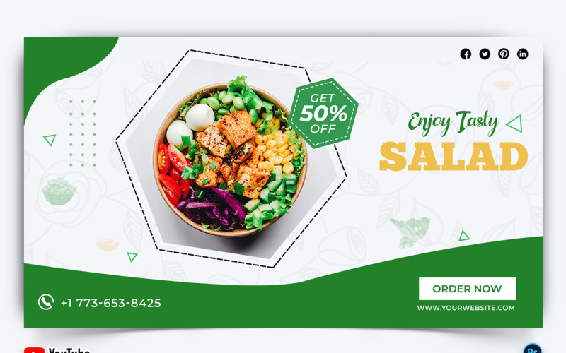 Restaurant and Food YouTube Thumbnail Design Template-01