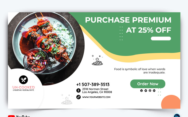 Restaurant and Food YouTube Thumbnail Design Template-20