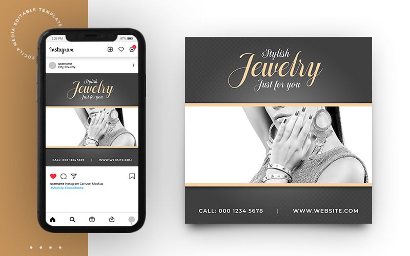 Jewelry Promotion Social Media Instagram Post Template