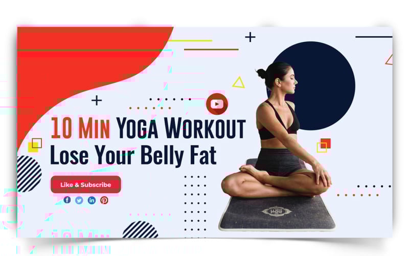 Yoga and Meditation YouTube Thumbnail Design Template-12