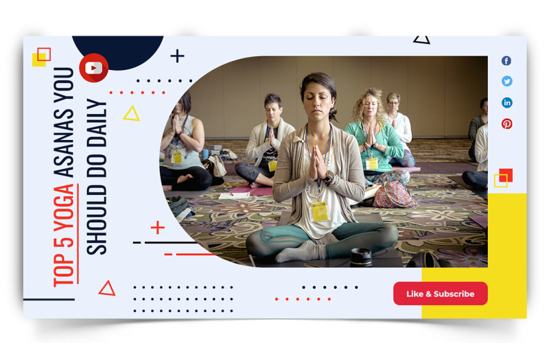 Yoga and Meditation YouTube Thumbnail Design Template-16