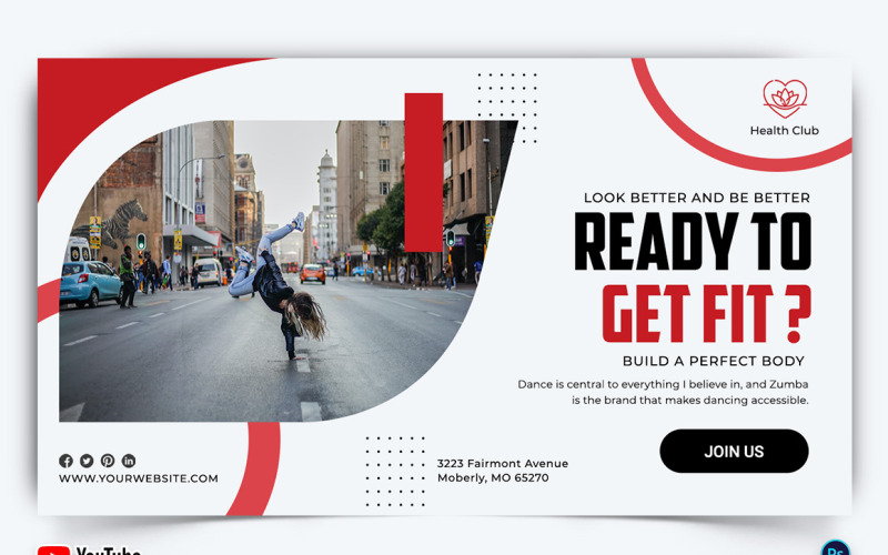 Zumba Dance YouTube Thumbnail Design Template-07