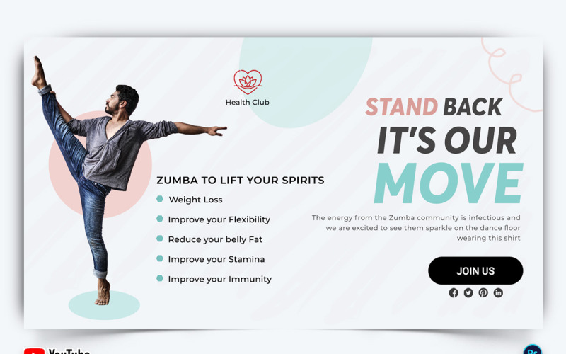 Zumba Dance YouTube Thumbnail Design Template-08