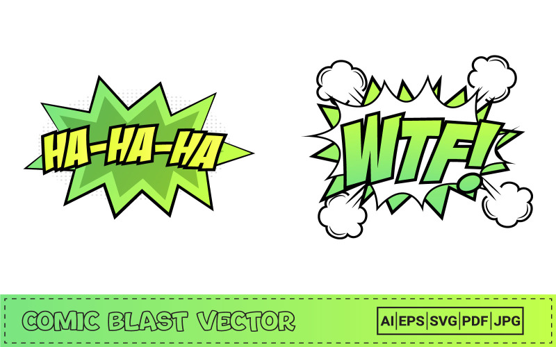 Comic Burst Art with Laughing Explosion - TemplateMonster