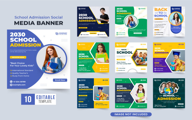 Vector de anuncio de registro escolar - TemplateMonster