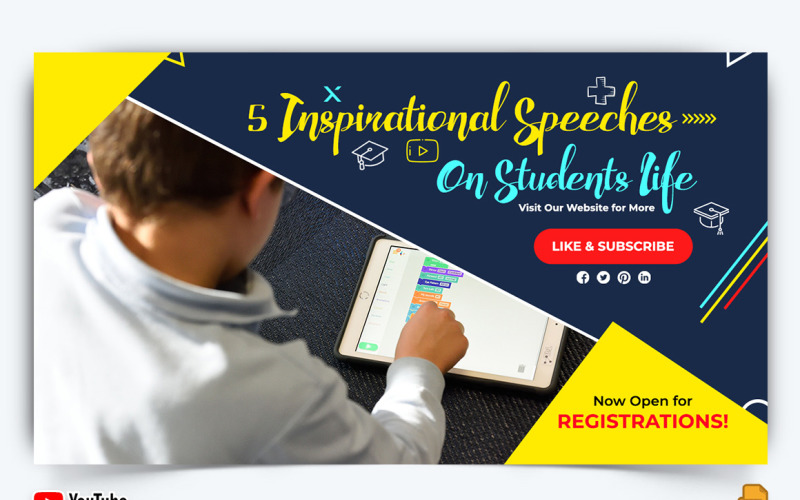 Education YouTube Thumbnail Design -012 - TemplateMonster